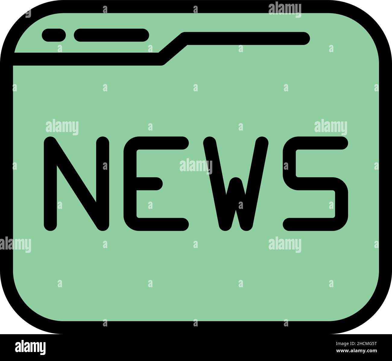 Web page news icon. Outline web page news vector icon color flat ...