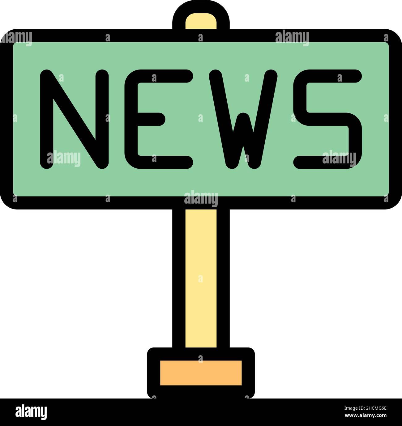 News board icon. Outline news board vector icon color flat isolated ...