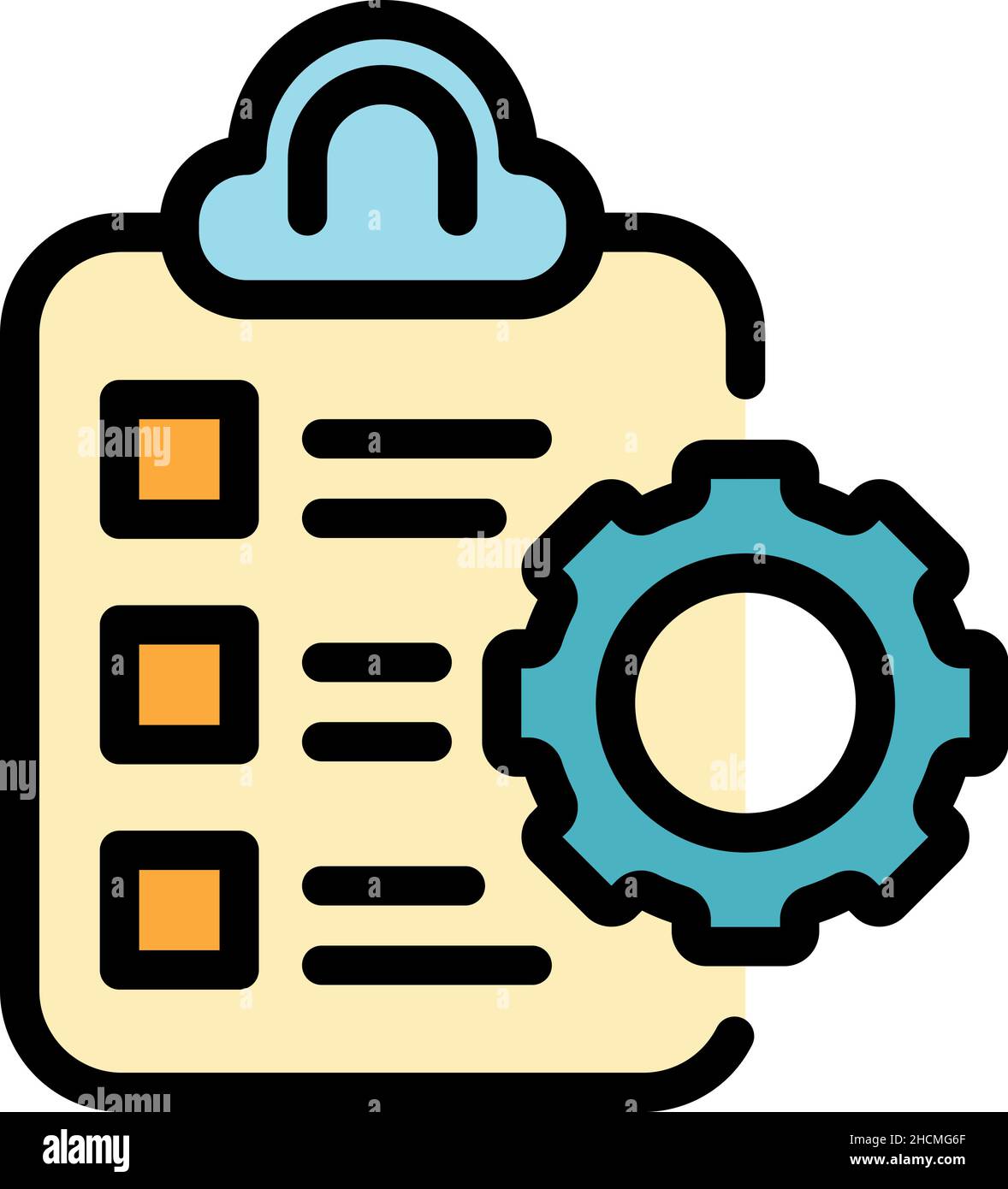 Assignment Icon Outline Assignment Vector Icon Color Flat Isolated