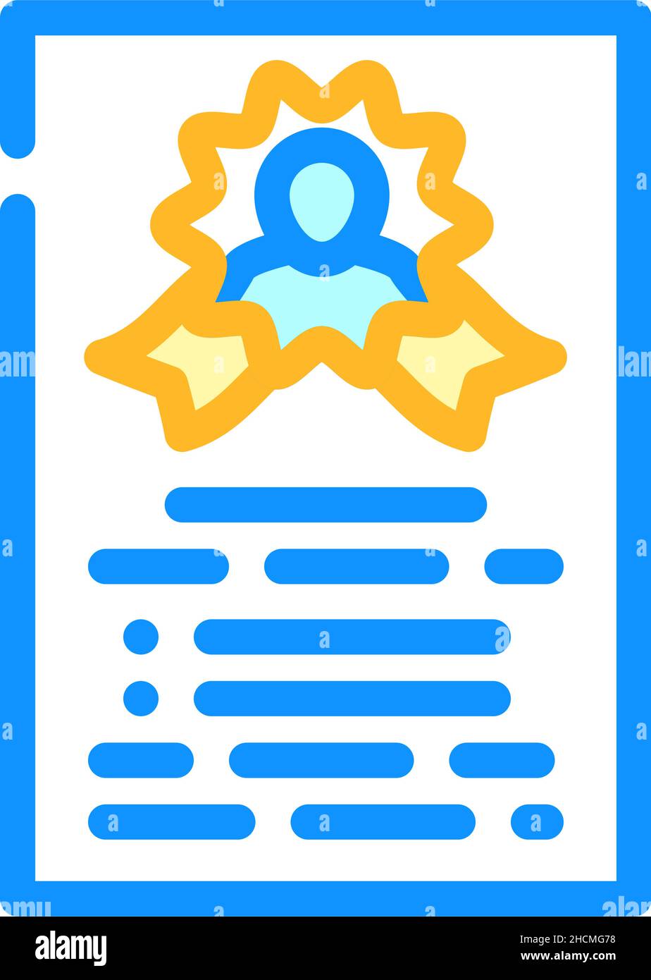 talent certificate of manager color icon vector illustration Stock ...
