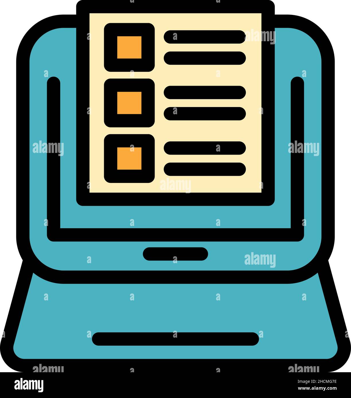 Online assignment icon. Outline online assignment vector icon color ...