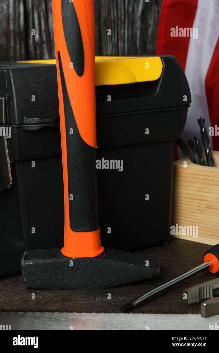 Concept of Labor day on wooden table Stock Photo - Alamy