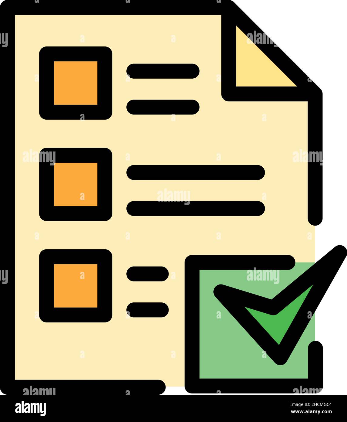 Assignment done icon. Outline assignment done vector icon color flat ...
