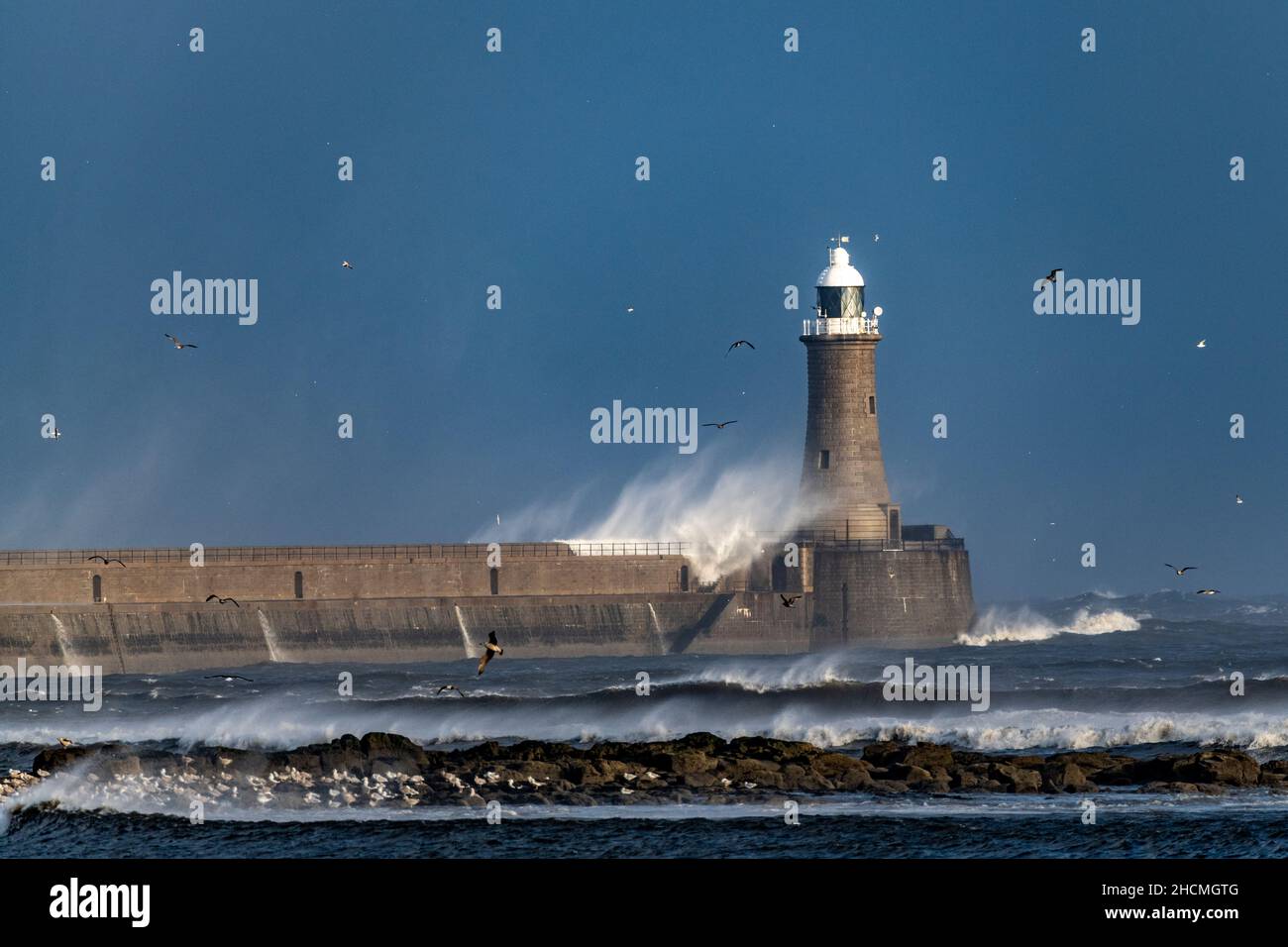 Heavy Seas at Tynemouth Stock Photo - Alamy