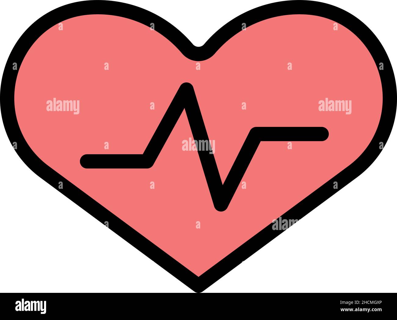 Heart doctor icon. Outline heart doctor vector icon color flat isolated ...
