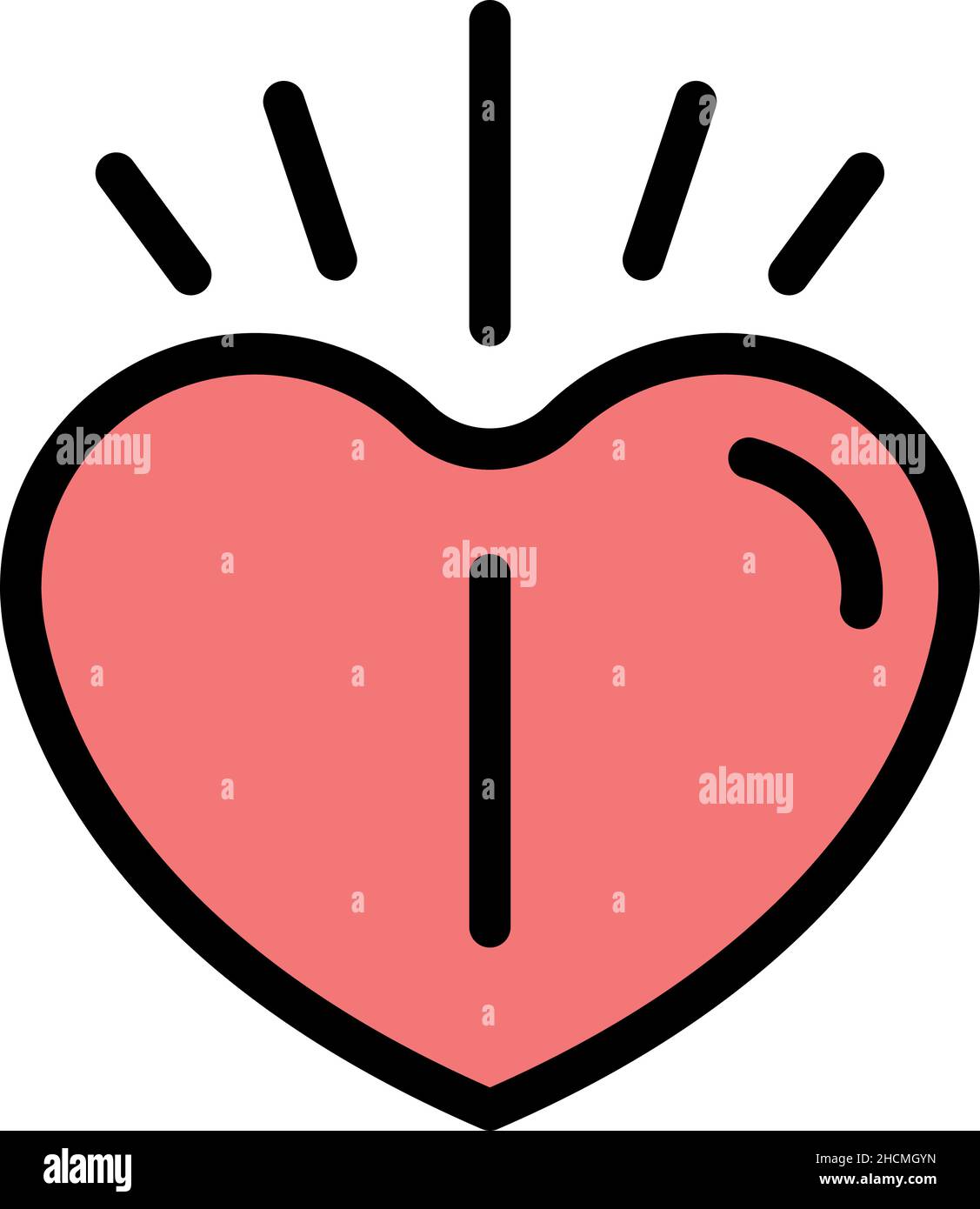 Heart attack icon. Outline heart attack vector icon color flat isolated ...