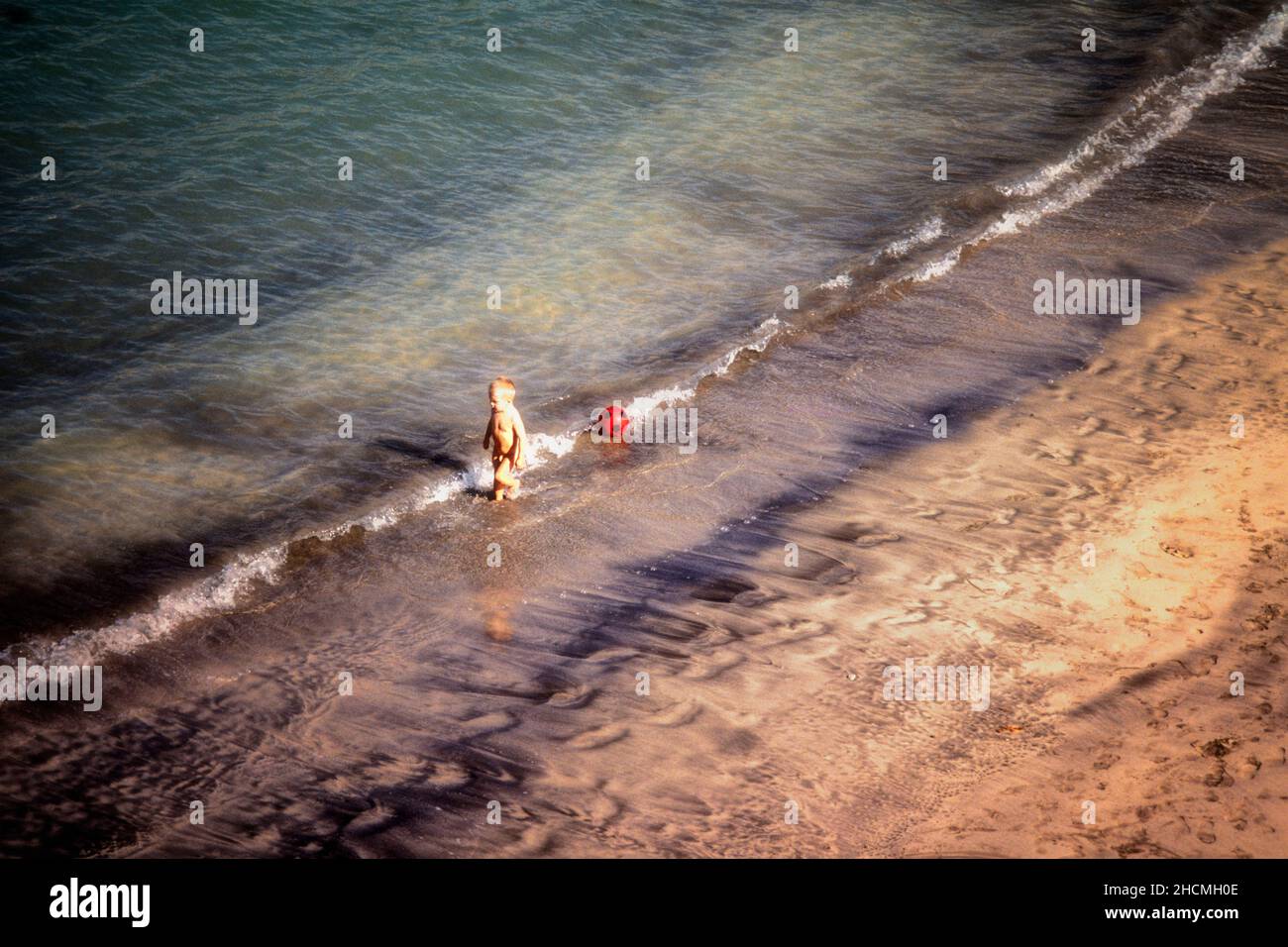 Print ready high resolution semi-abstract beach portrait with incoming ...