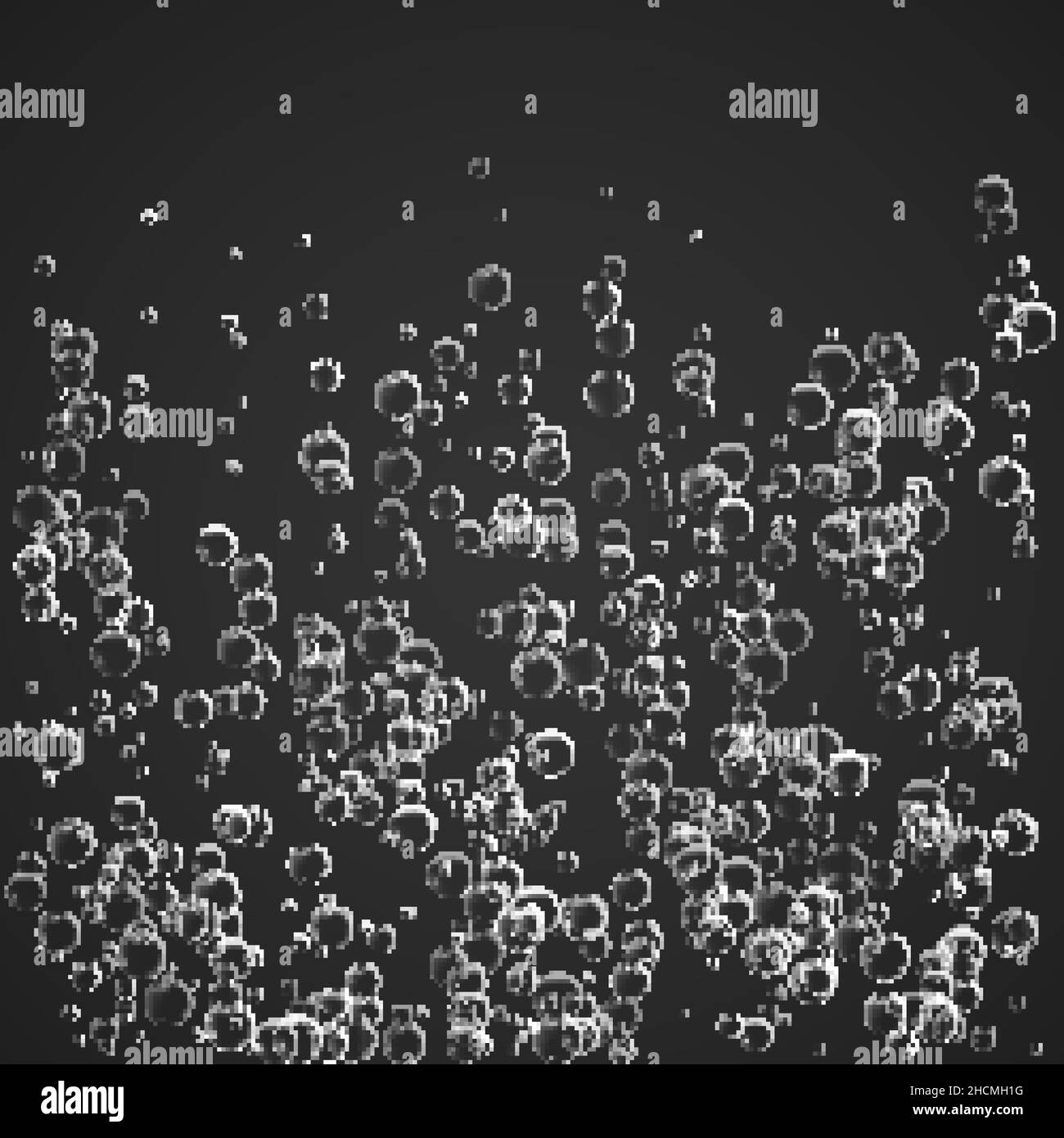 Bubbles stream under water fizzing sparkles soda pop, champagne. Vector ...
