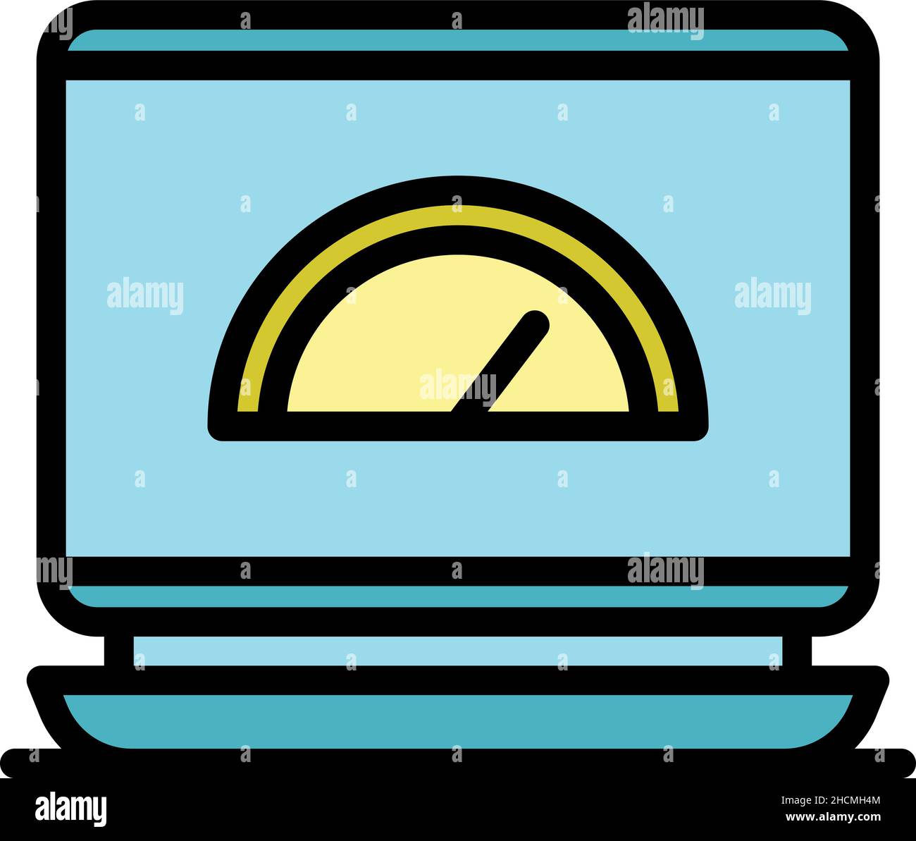 Test speed laptop icon. Outline test speed laptop vector icon color ...