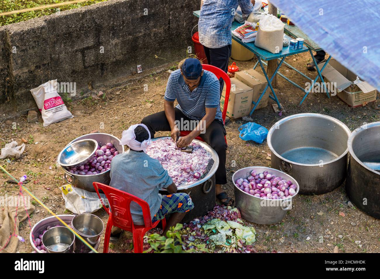 Wedding feast food preparation, Varkala Stock Photo - Alamy