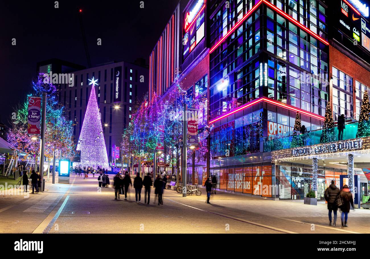 Christmas Tree and Decorations at the Winterfest At Wembley Park London ...