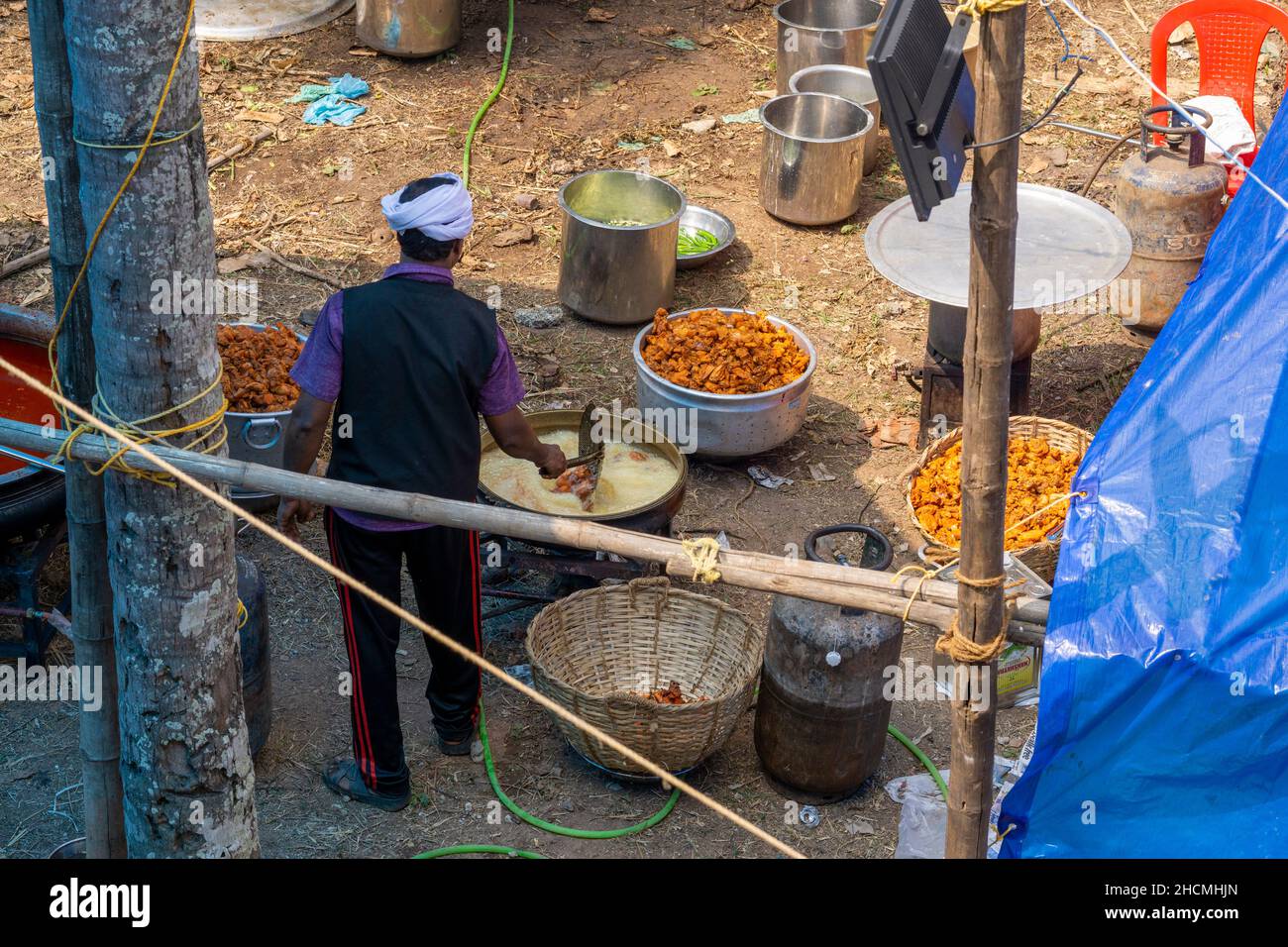 Wedding feast food preparation, Varkala Stock Photo - Alamy
