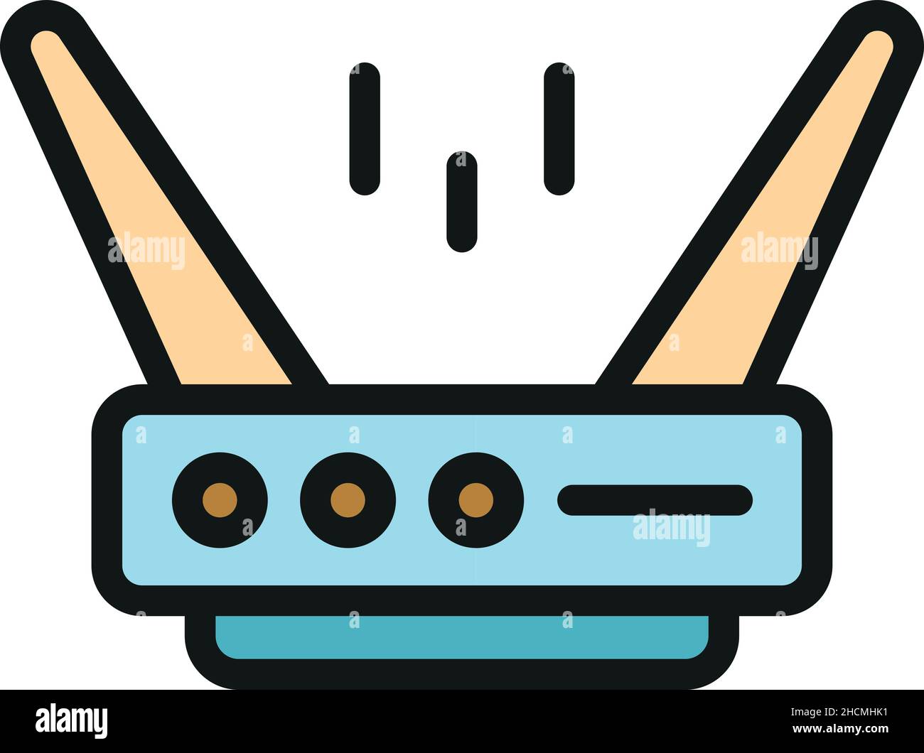 Wifi modem icon. Outline wifi modem vector icon color flat isolated ...