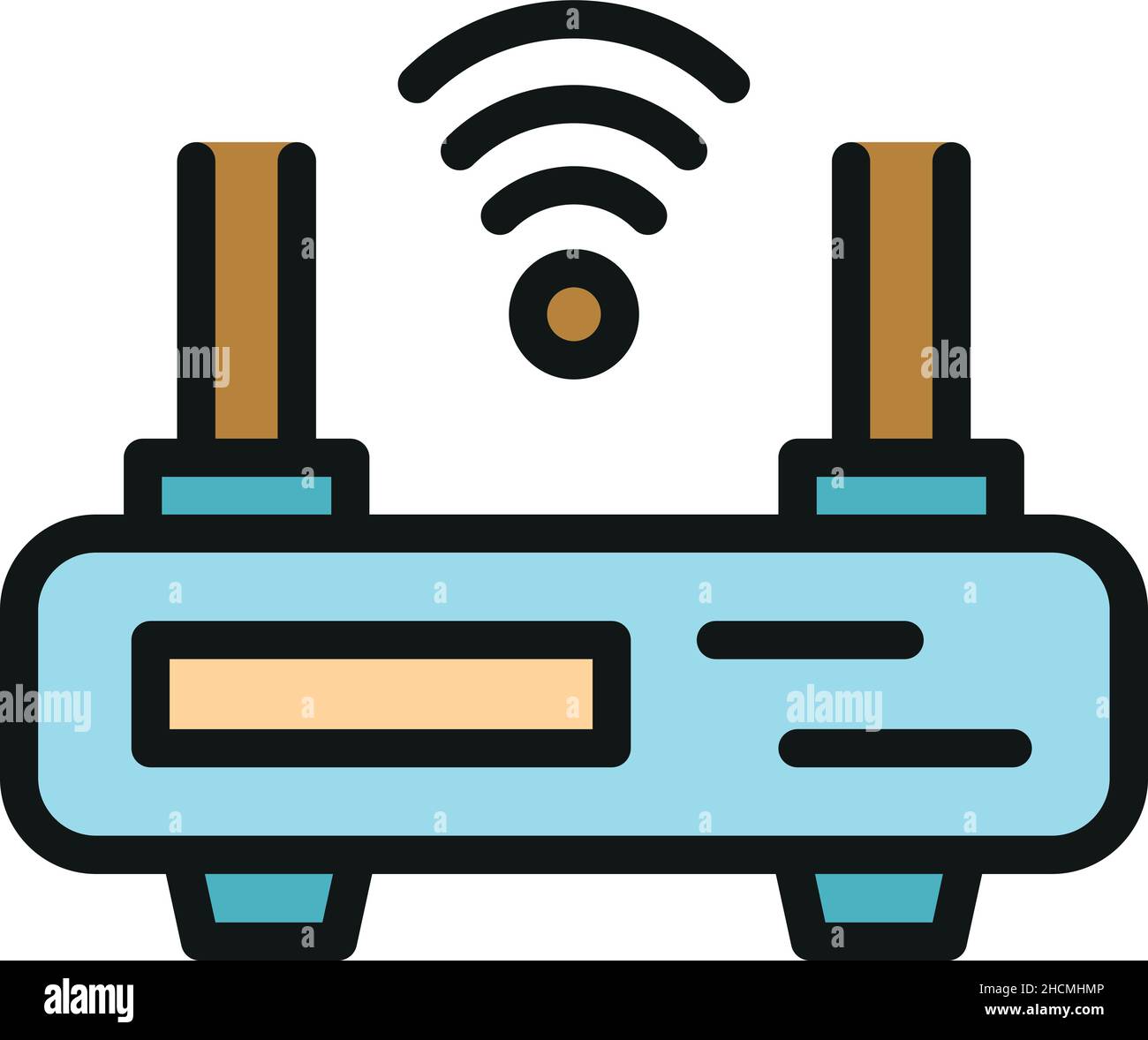 Wifi modem device icon. Outline wifi modem device vector icon color ...