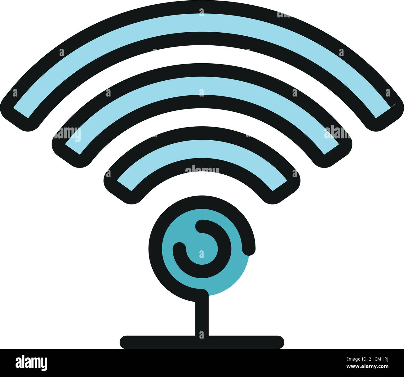 Access point icon. Outline access point vector icon color flat isolated ...