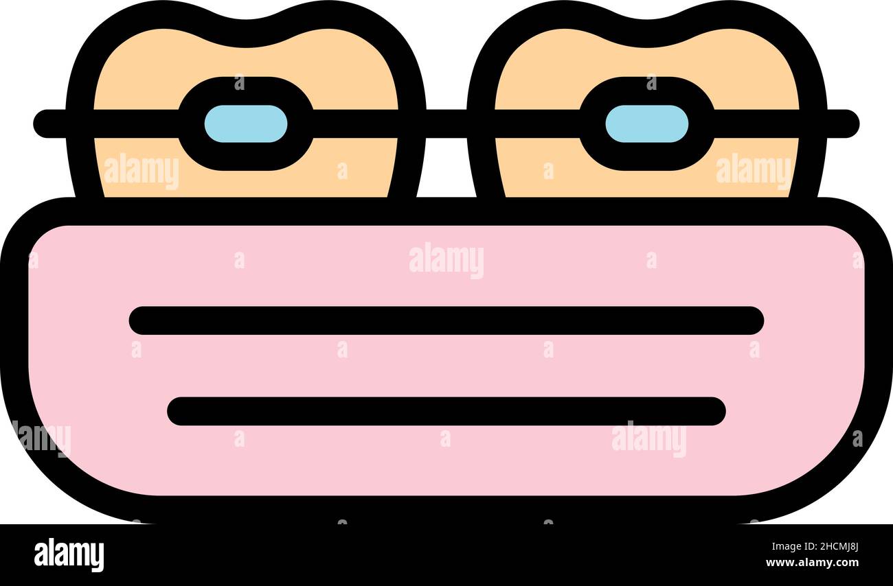 Orthodontics icon. Outline orthodontics vector icon color flat isolated ...