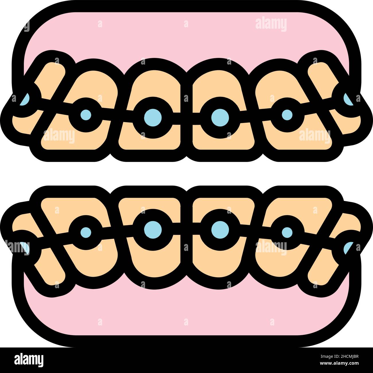 Retainer teeth braces icon. Outline retainer teeth braces vector icon ...
