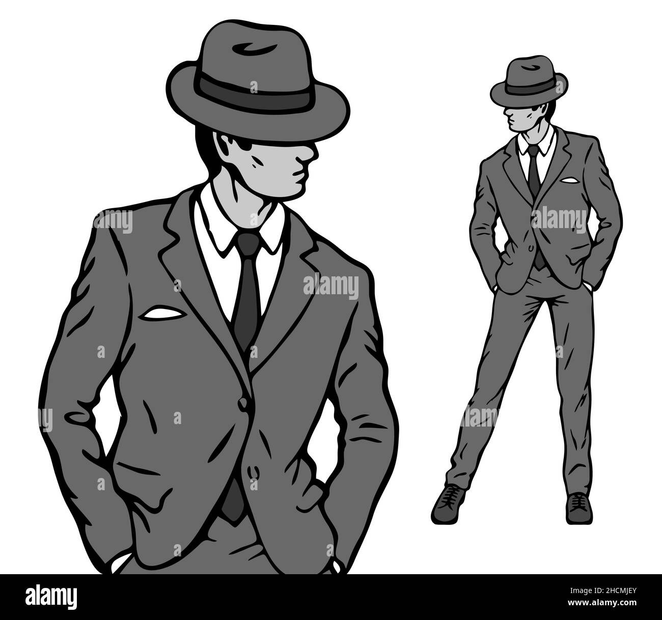 1950s Fashion Men Drawing