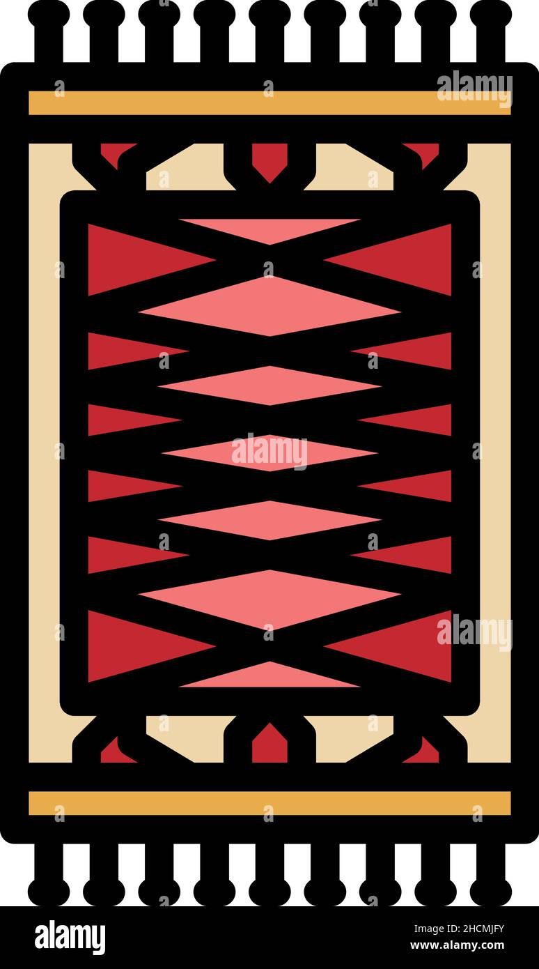 Turkish carpet icon. Outline turkish carpet vector icon color flat ...