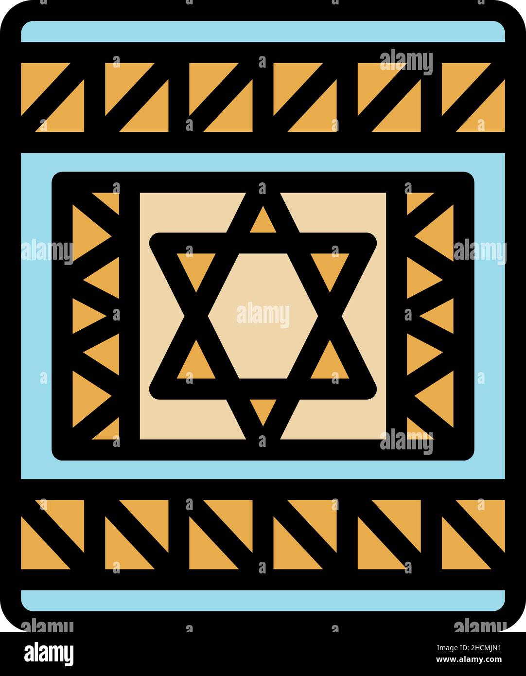 Turkish rug icon. Outline turkish rug vector icon thin line color flat ...