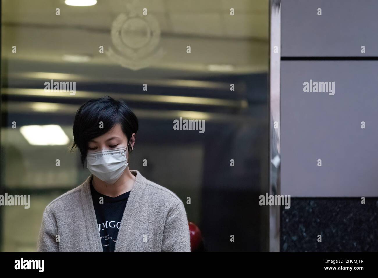 Denise Ho walks out of the police station after being granted a bail ...