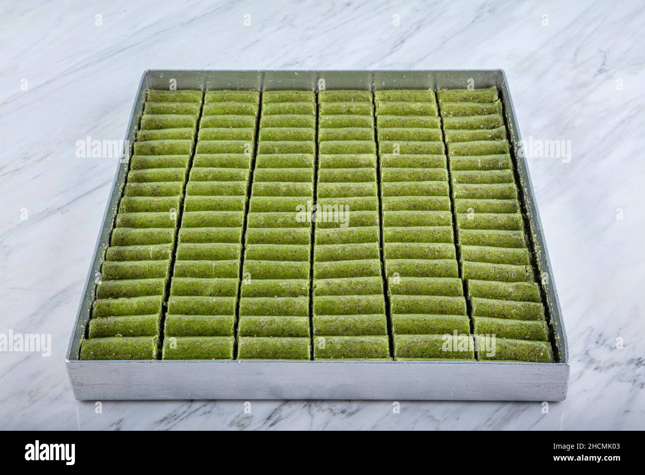 Turkish pistachio wrap baklava dessert. The Turkish name of this ...