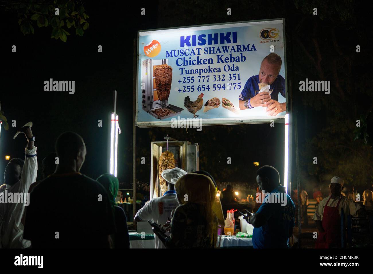 Zanzibar, Tanzania - 2020 jan: Zanzibari night street food market in ...