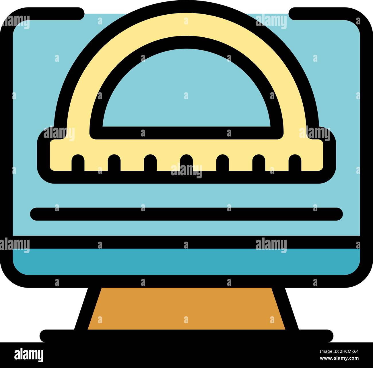 Online math icon. Outline online math vector icon color flat isolated ...