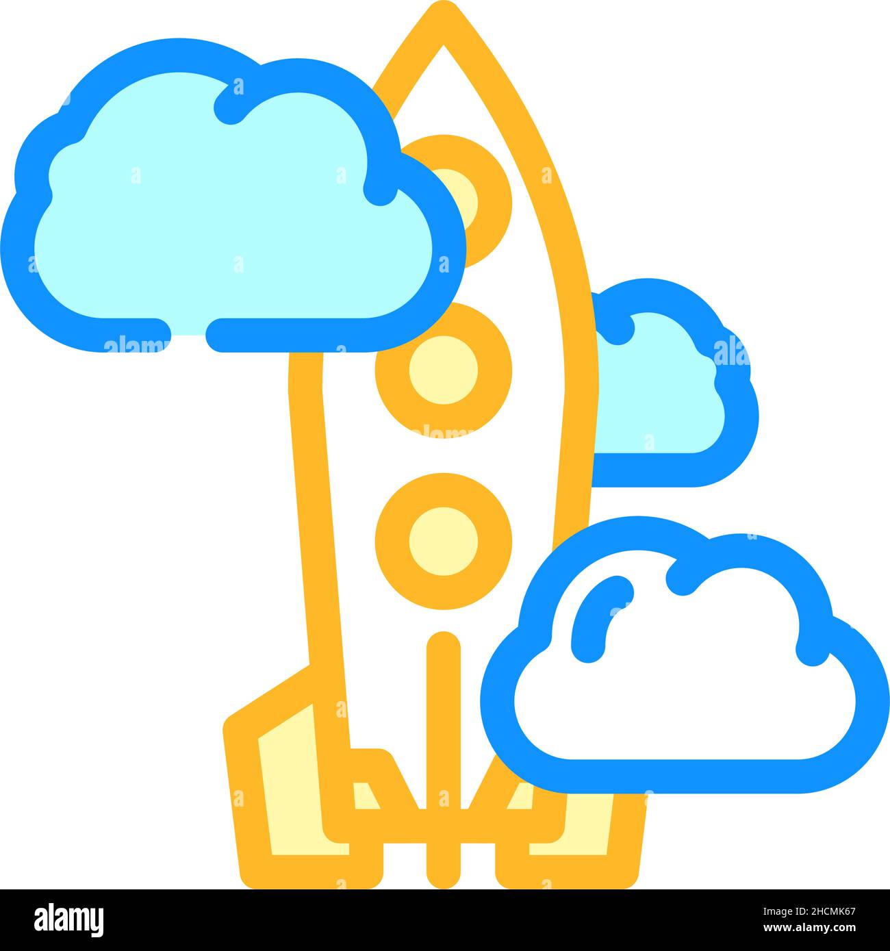 rocket launch color icon vector illustration Stock Vector Image & Art ...