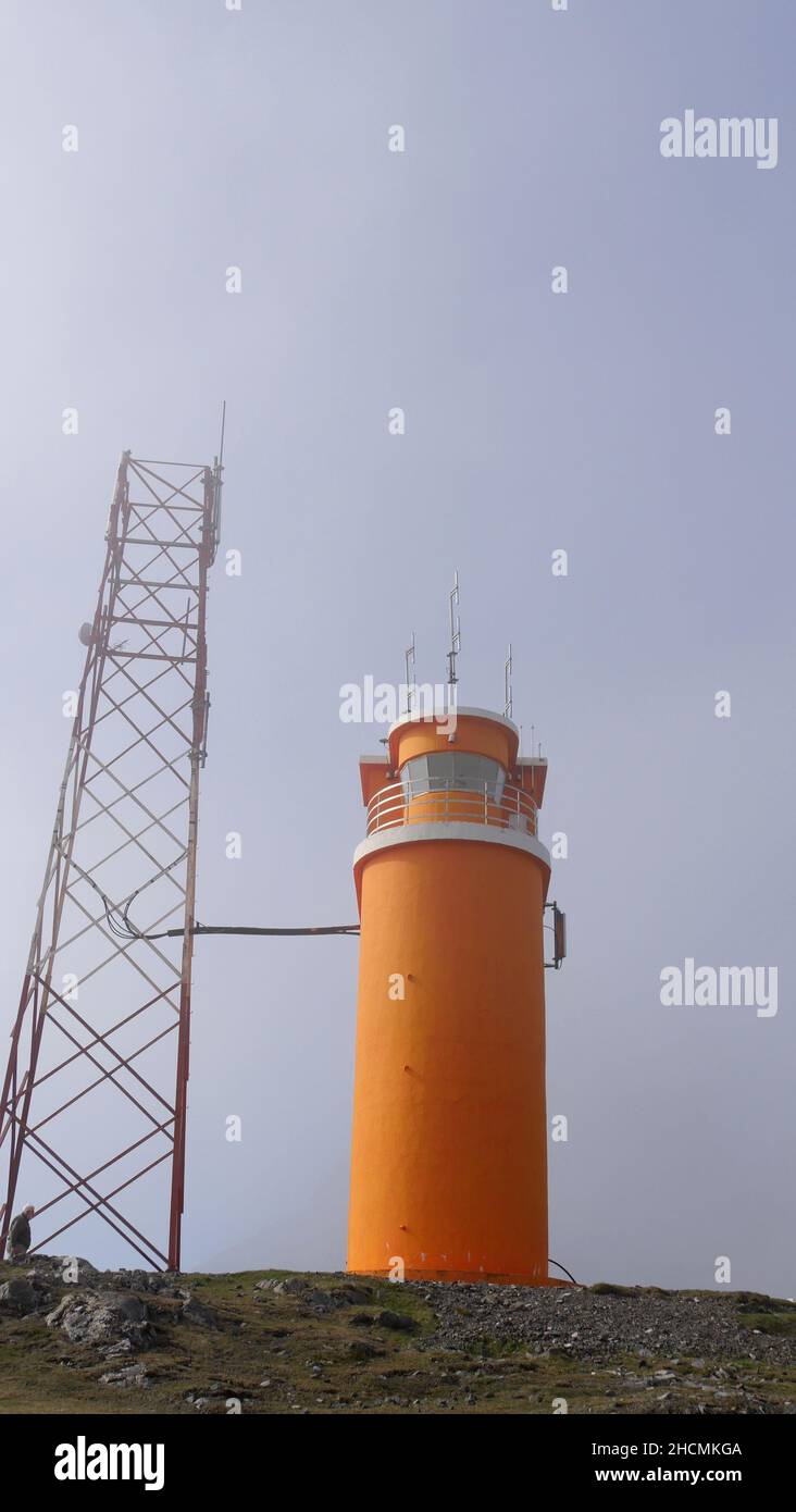 Lighthouse Hvalnes, Hvalnesviti On Iceland Stock Photo - Alamy