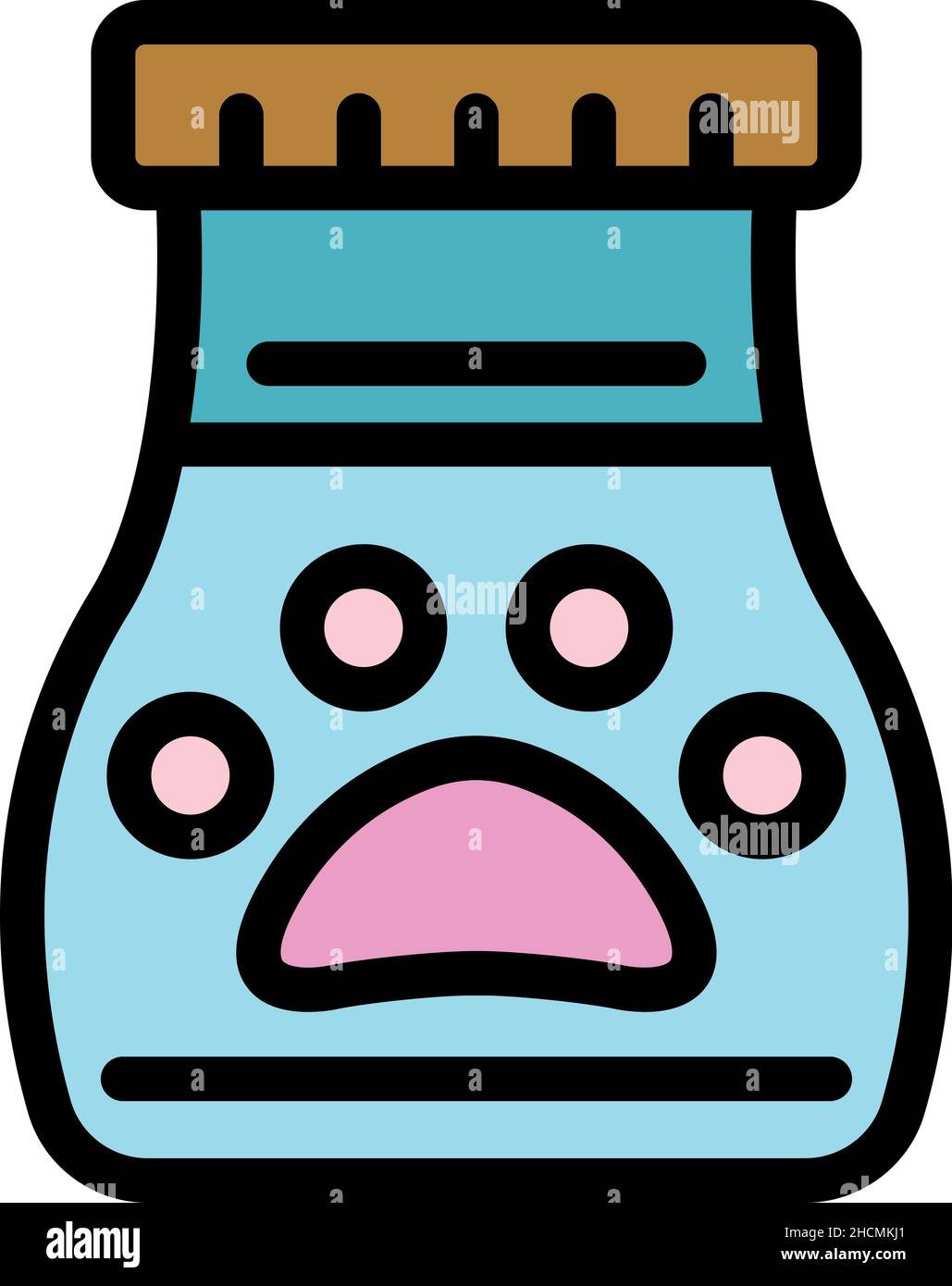 Dog food icon. Outline dog food vector icon color flat isolated Stock ...