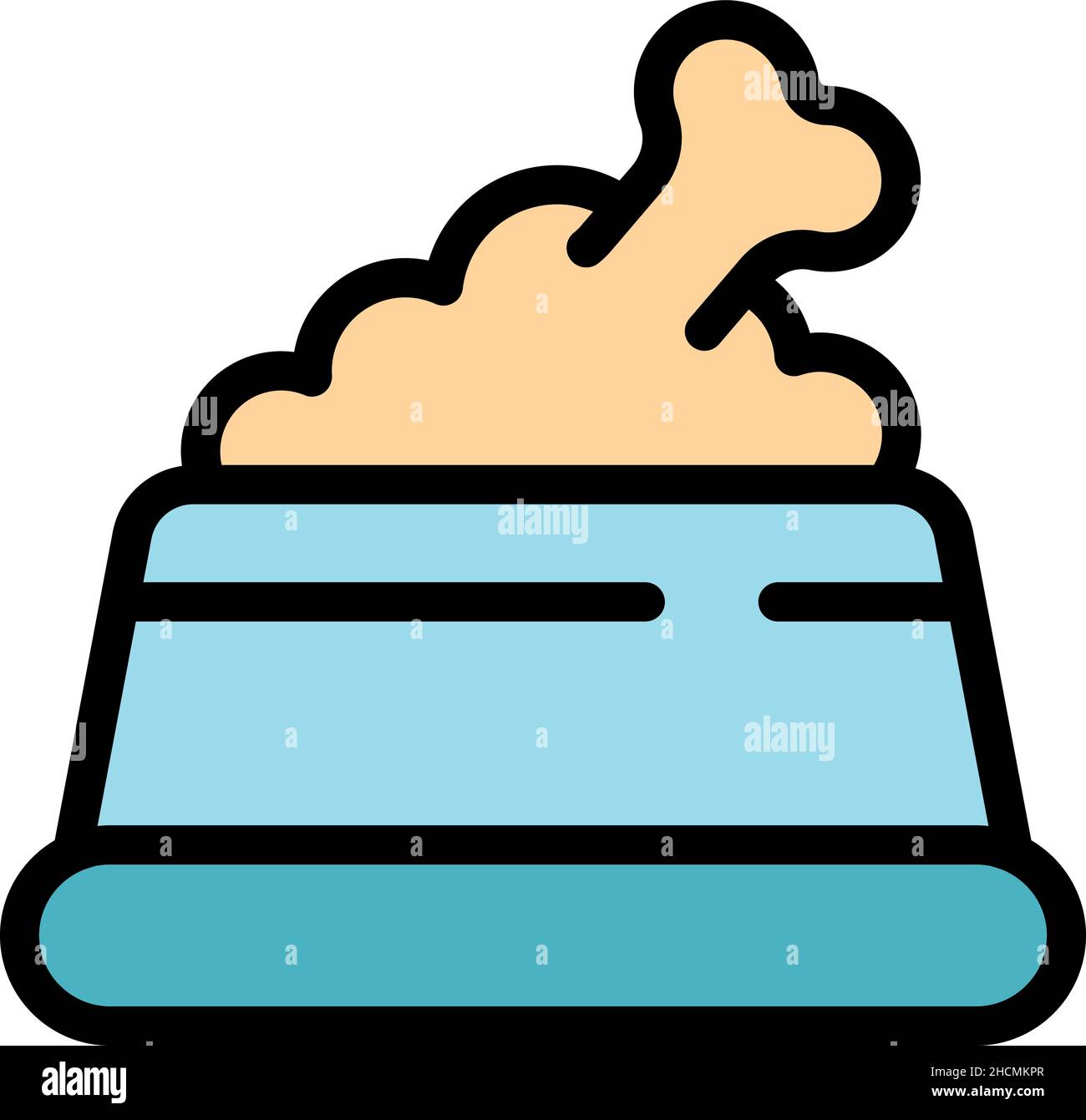Animal dog food icon. Outline animal dog food vector icon color flat ...