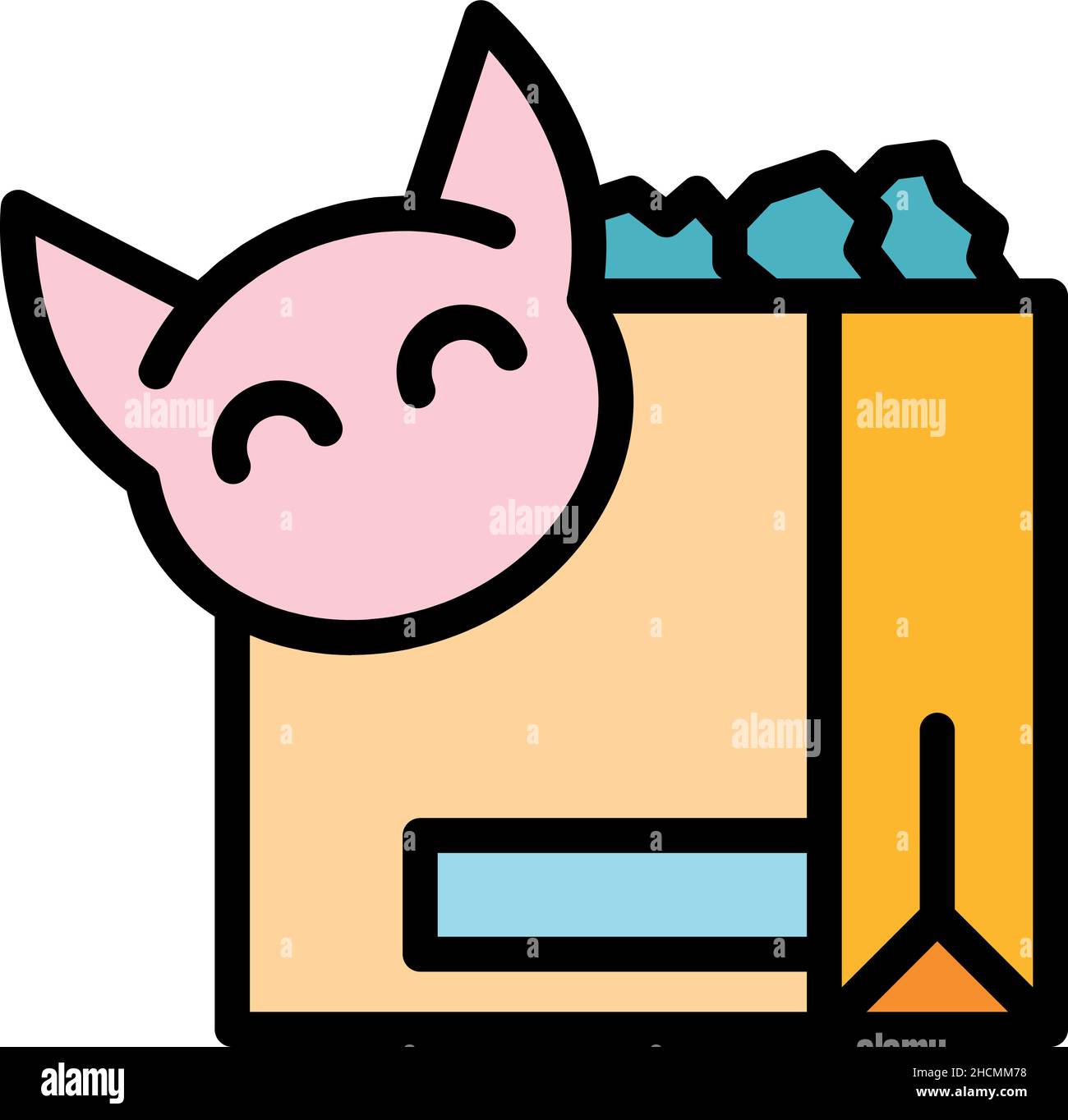 Dry cat food icon. Outline dry cat food vector icon color flat isolated ...