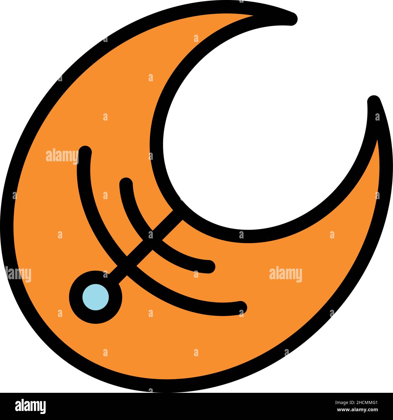 Sliced fish icon. Outline sliced fish vector icon color flat isolated ...