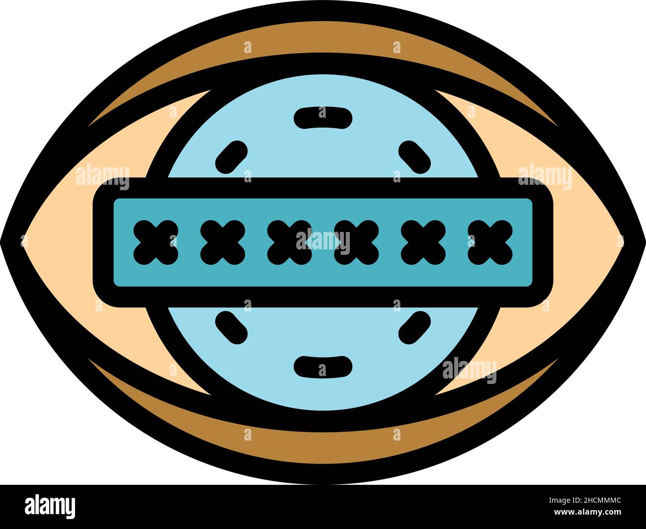 Eye password icon. Outline eye password vector icon color flat isolated ...