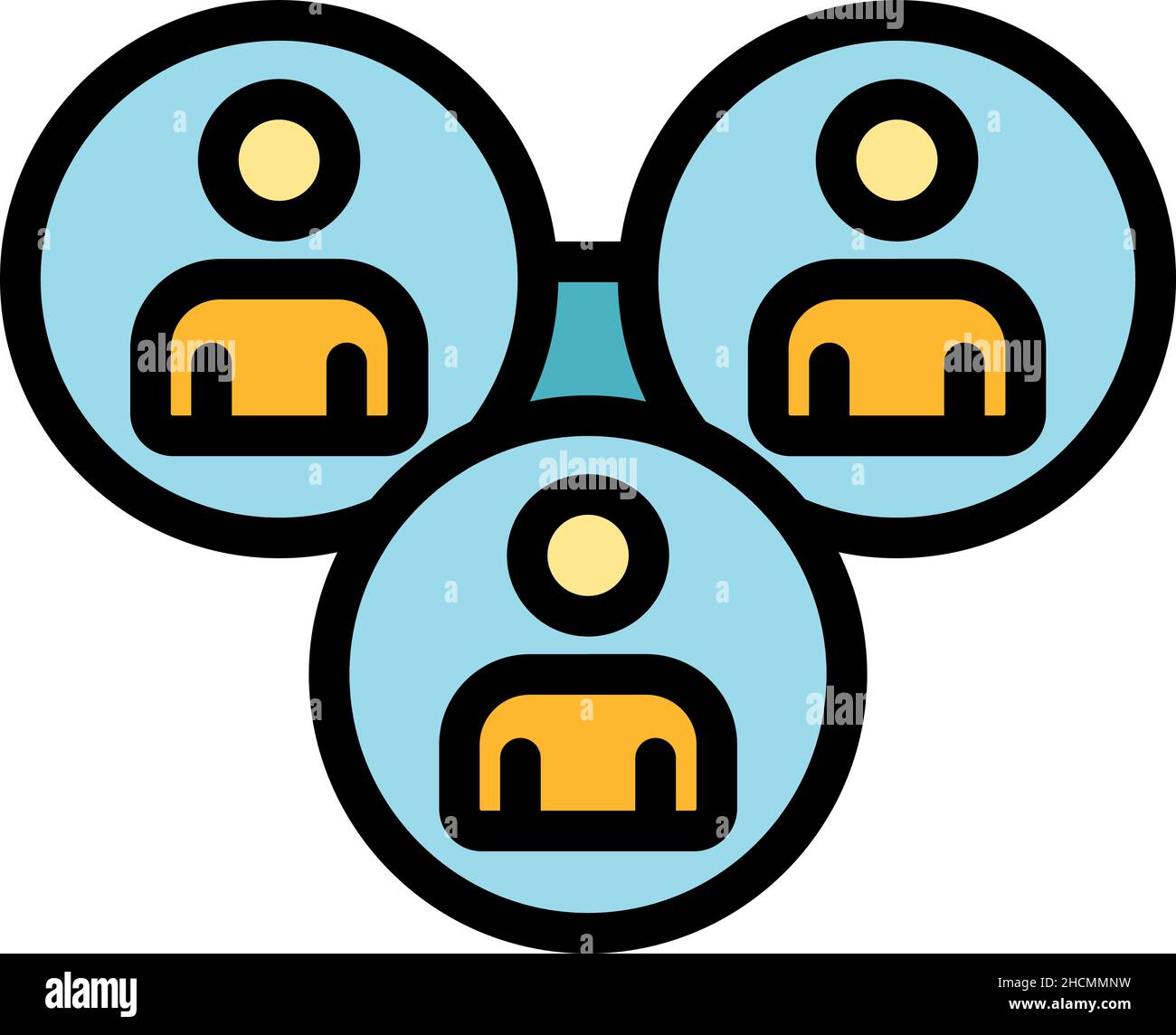 Leader meeting icon. Outline leader meeting vector icon color flat ...