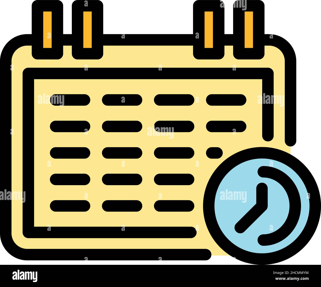 Calendar sheet icon. Outline calendar sheet vector icon color flat ...