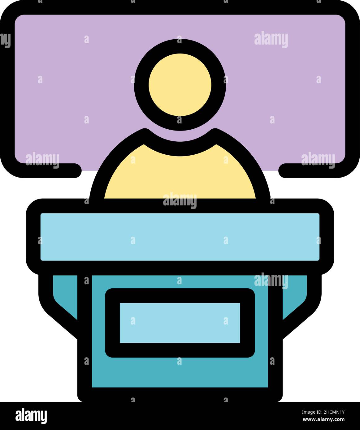 Public speaking icon. Outline public speaking vector icon color flat ...