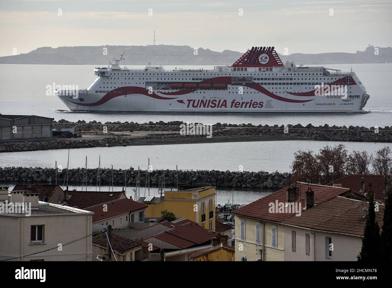 General view of the Tunisia ferries in Marseille.The Tunisia ferries ...