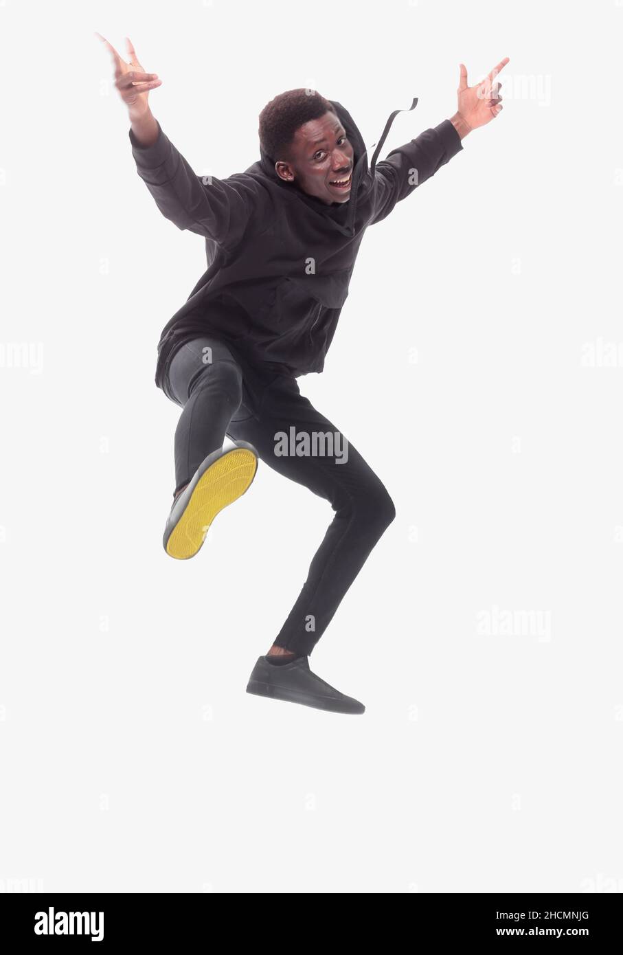 happy trendy dancing guy. isolated on white Stock Photo - Alamy