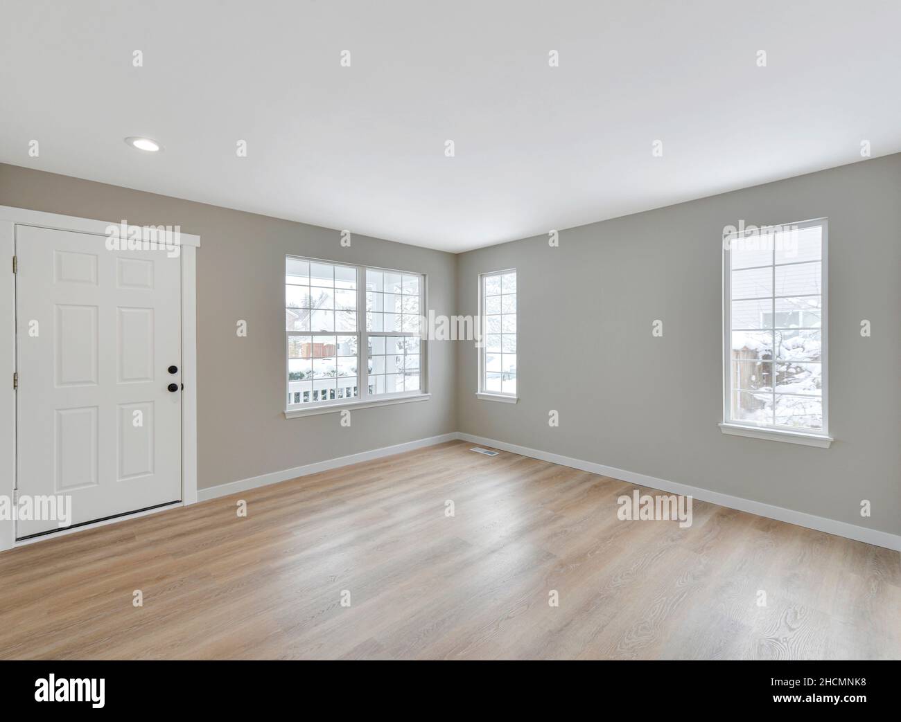 Modern residential empty living room and front entrance interior Stock ...