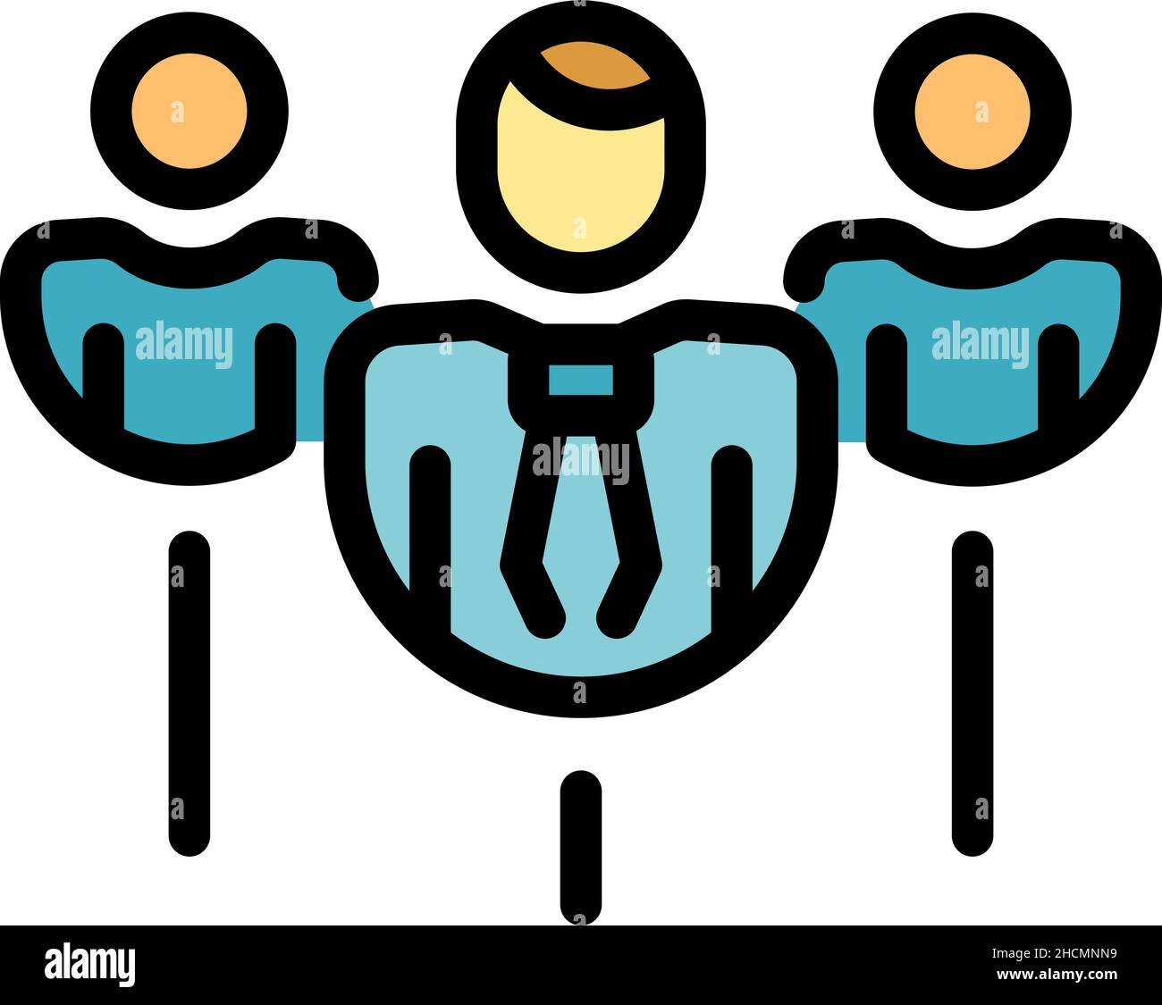 Board members icon. Outline board members vector icon color flat ...