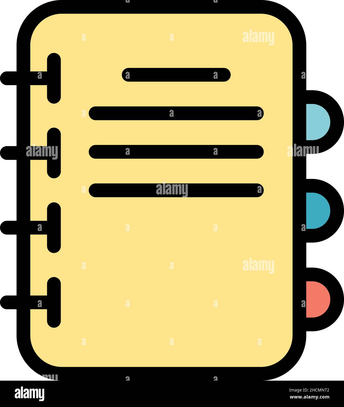 Paper notebook icon. Outline paper notebook vector icon color flat ...