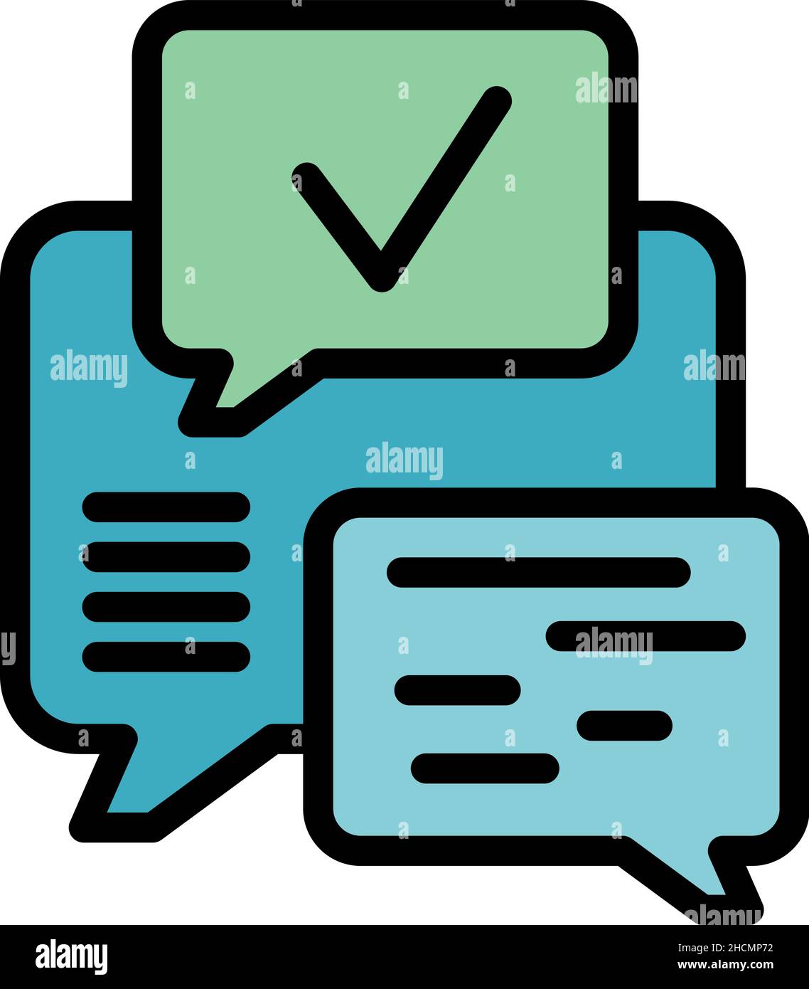 School group chat icon. Outline school group chat vector icon color ...