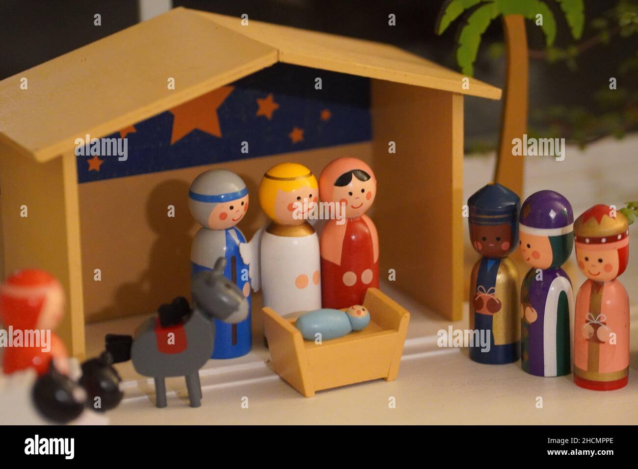 Photo of Nativity scene decor Stock Photo - Alamy