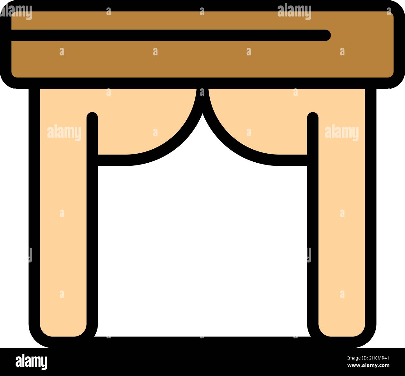 Kid wood table icon. Outline kid wood table vector icon color flat ...