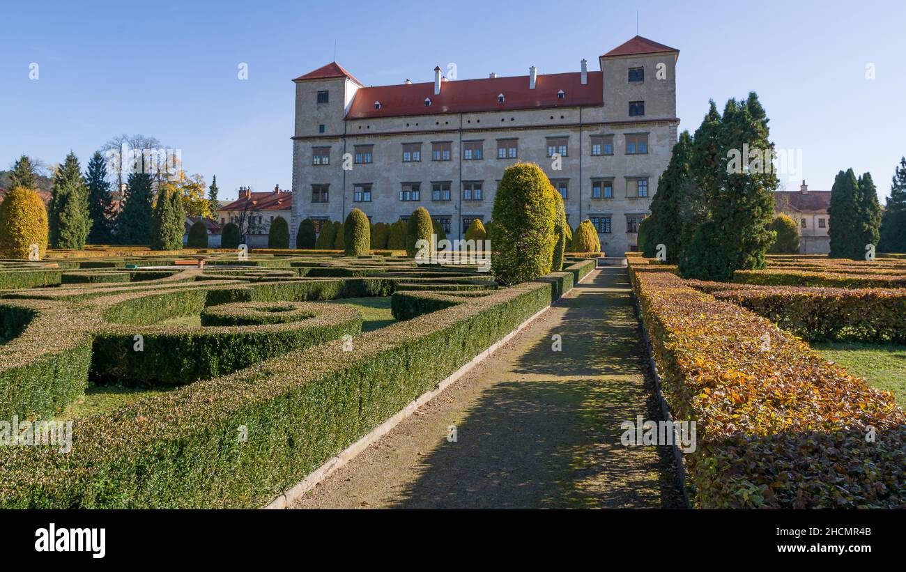 Bucovice Castle and its garden Stock Photo - Alamy