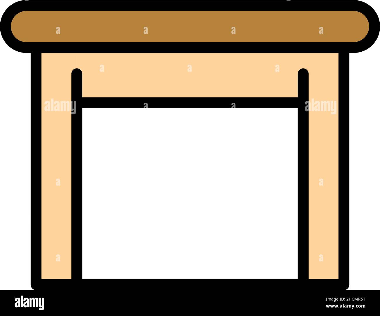 Wooden table icon. Outline wooden table vector icon color flat isolated ...