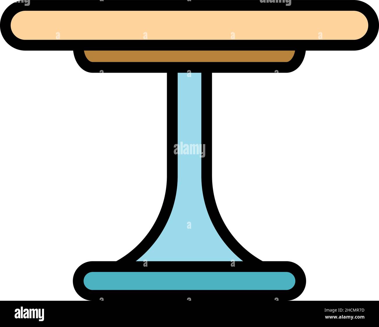 Round bar table icon. Outline round bar table vector icon color flat ...