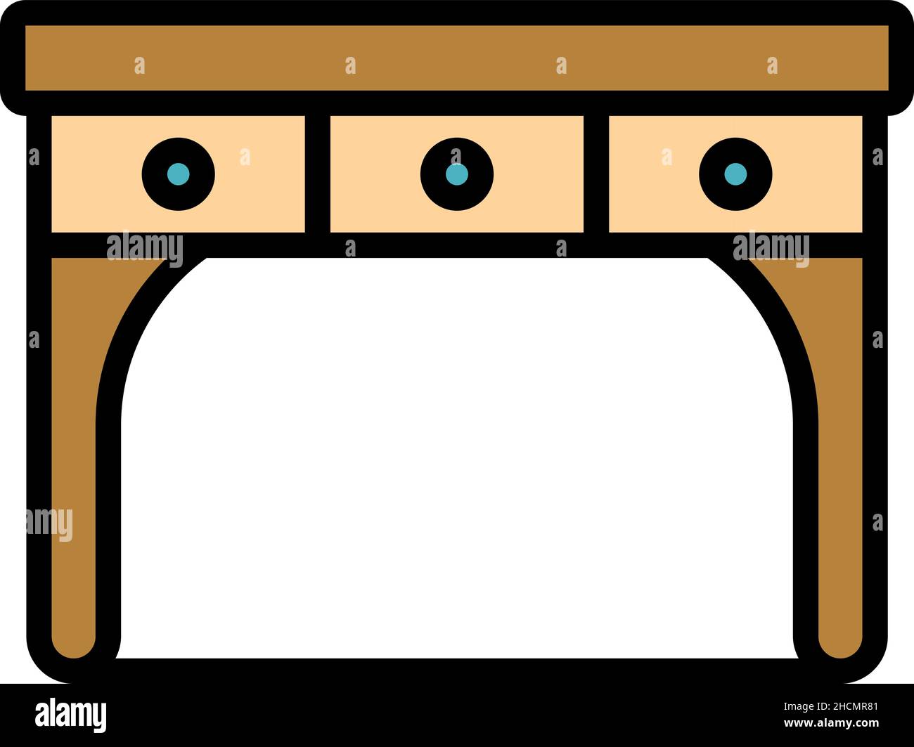 Room small table icon. Outline room small table vector icon color flat ...